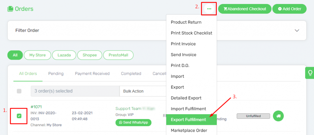 How to Fulfill Orders and Update Tracking Number – UniCart Support Center