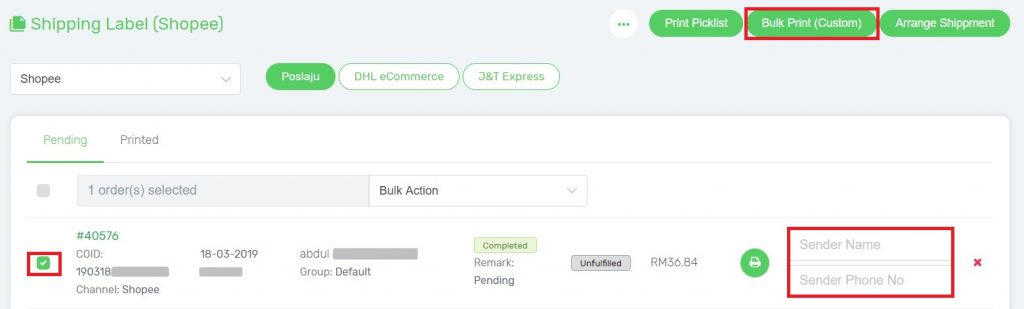 How to Print Shopee Shipping Label (Full Version) – UniCart Support Center