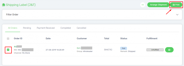 How to Print J&T Shipping Label – UniCart Support Center