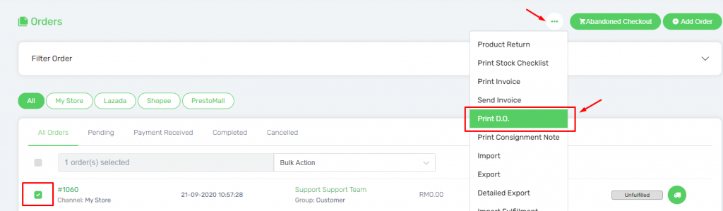 How to Print Delivery Order – UniCart Support Center