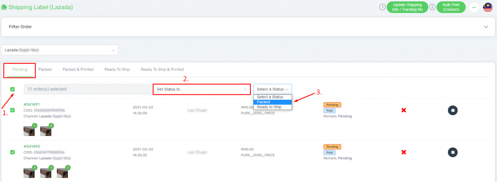 How to Print Lazada Shipping Label (Version 3) – UniCart Support Center