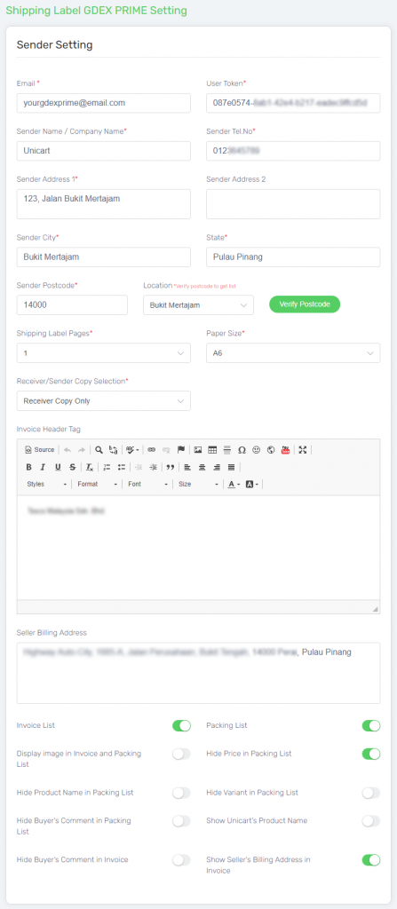 How to Print GDEX Shipping Label with myGDEX Prime – UniCart Support Center