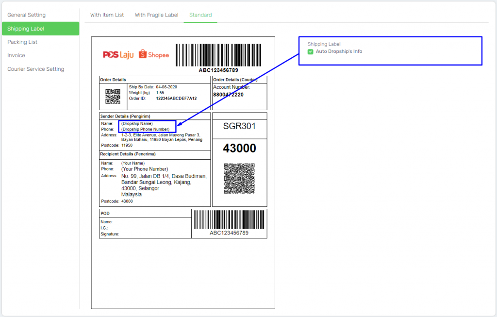 How to Print Shopee Shipping Label (Version 3) – UniCart Support Center